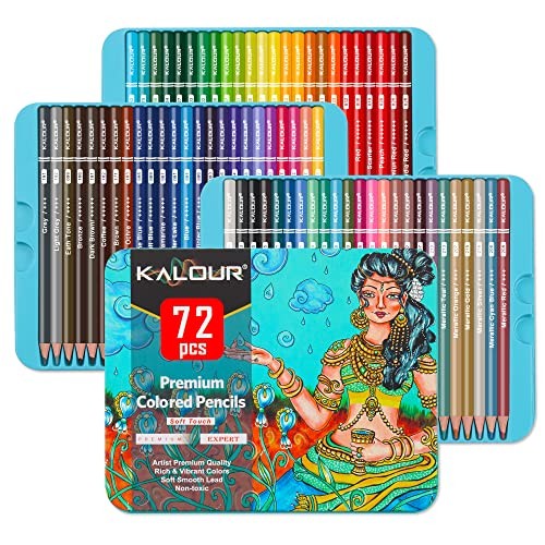 Premium Colored Pencils,Set of 72 Colors,Artists Soft 1 Count (Pack of ...