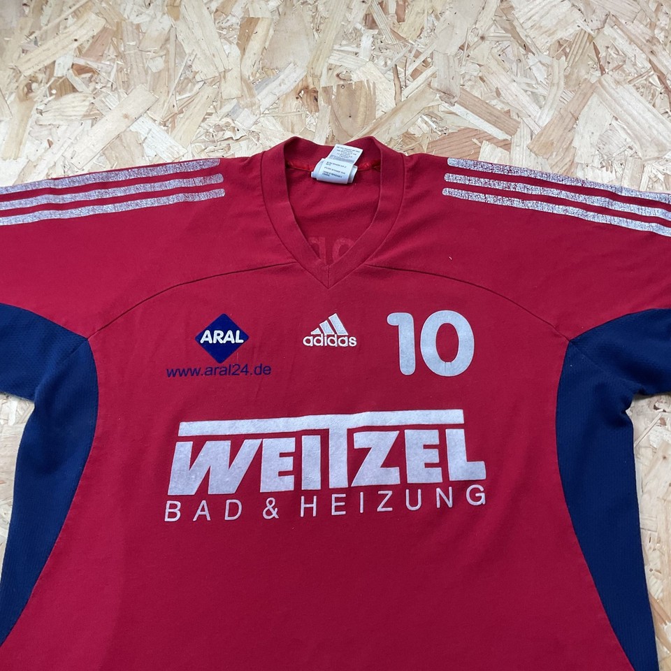Vintage 2000s Germany Non League Football Shirt Red Blue Adidas M | eBay UK