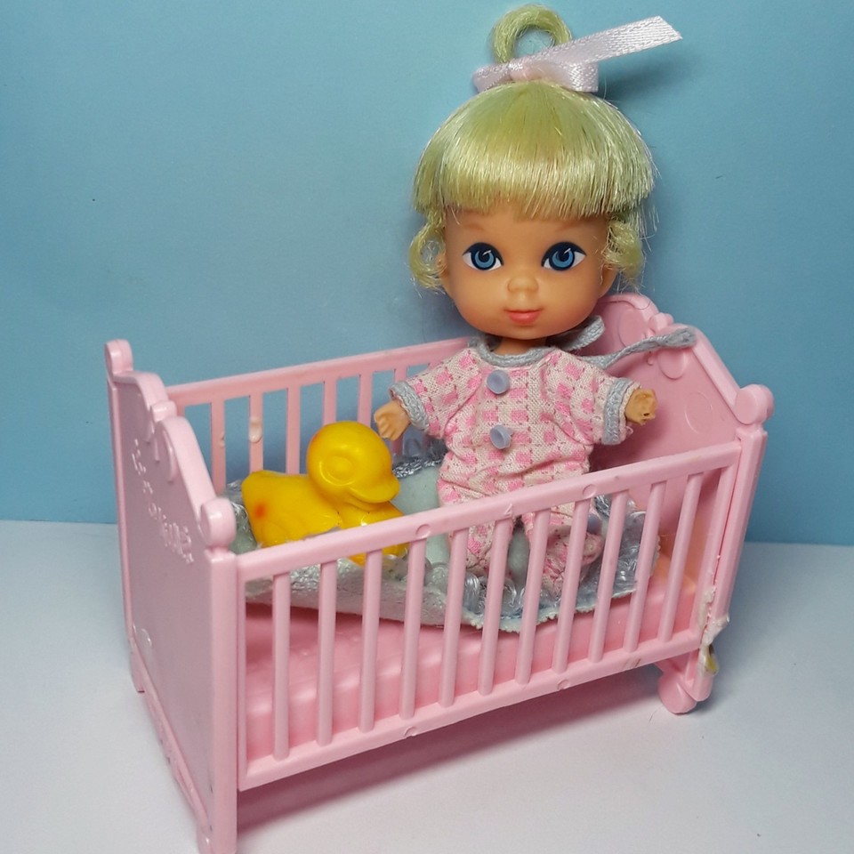 Vintage Mattel Liddle Kiddles Baby LIDDLE DIDDLE w/Pajamas, Crib ...