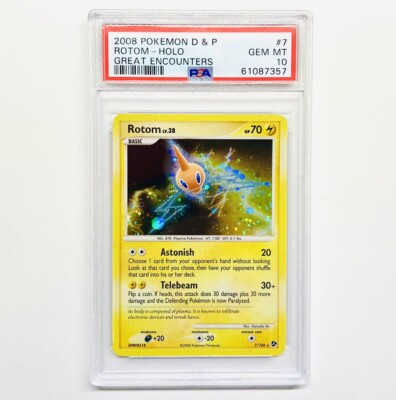 Pokemon 2008 Rotom Holo 7/106 PSA 10 Gem Mint SWIRL! Great Encounters ...