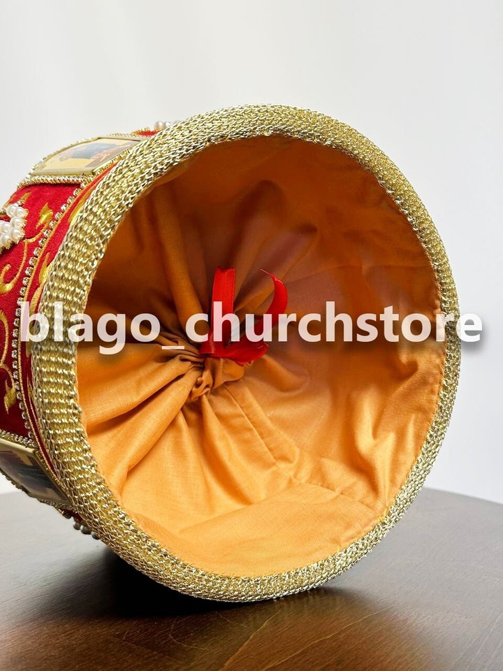 Red Velvet Priest Bishop Mitre Orthodox Church Clerics Hat Decorative ...