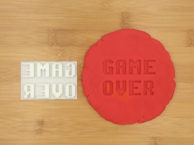 Game Over Cookie Fondant Stamp Cake Cupcake Biscuit Embosser | eBay