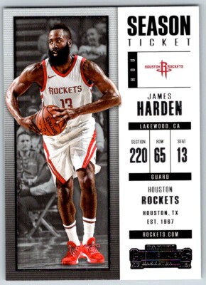 2017-18 CONTENDERS SEASON TICKET 2017-18 JAMES HARDEN HOUSTON ROCKETS ...