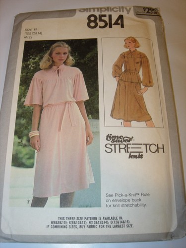 WOMENS UNCUT SIMPLICITY 8514 SEWING Pattern BLOUSE SKIRT KNIT SIZE 10 ...
