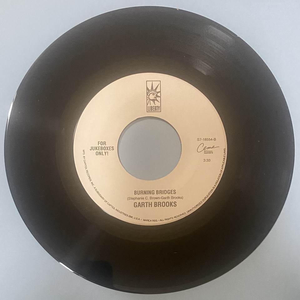 Garth Brooks " Burning Bridges / The Red Strokes " 45 vinyl record | eBay