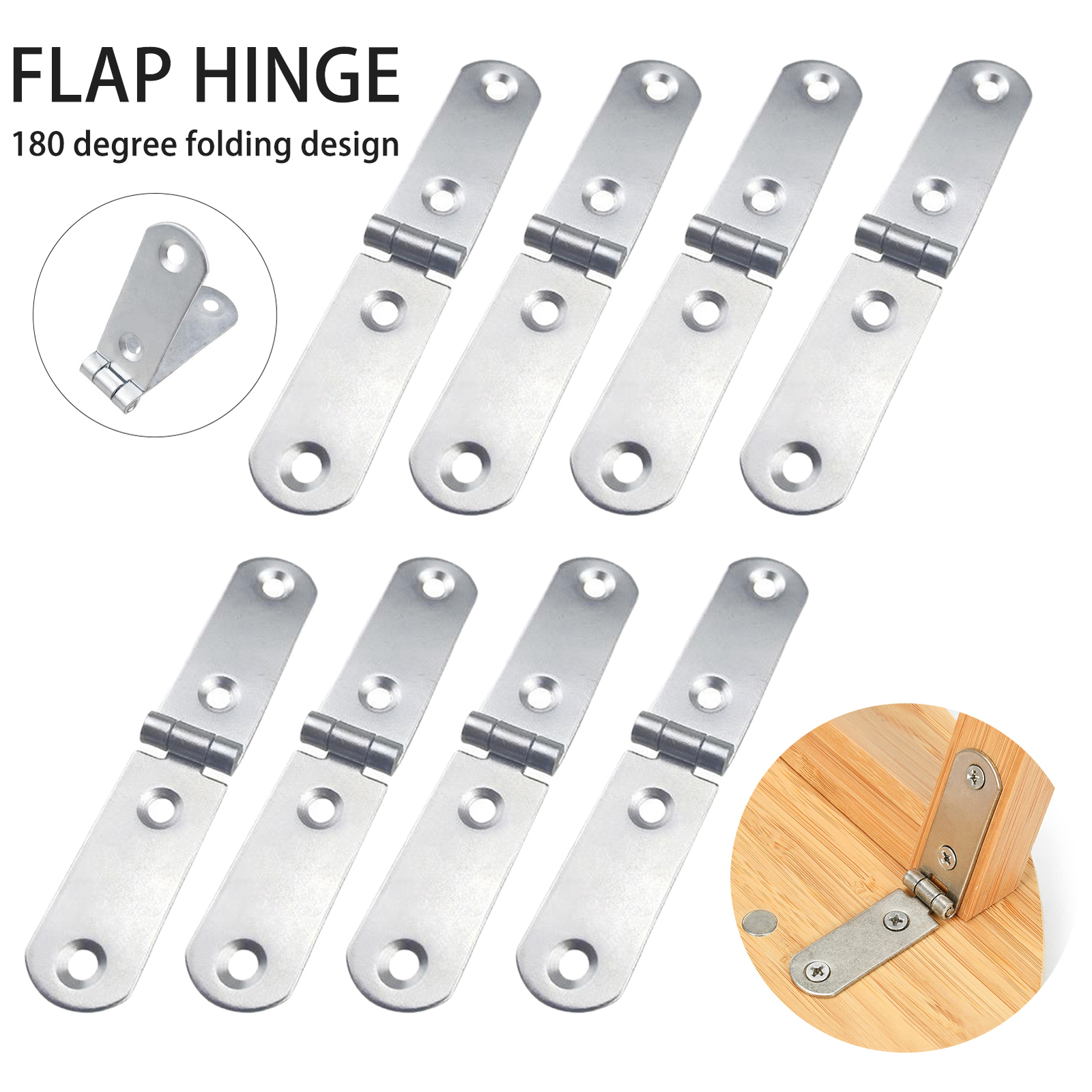 8Pcs 180-Degree Foldable Hinges Cabinet Door Table Furniture Flap ...