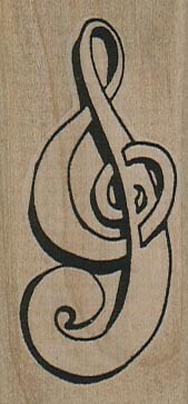 Treble Clef 1 1/4 x 2 1/2" Rubber Stamp, Music Stamp, Treble Clef Stamp ...