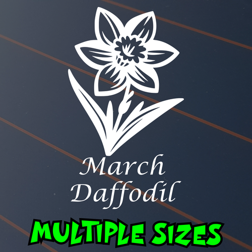 March Birth Month Flower Sticker Car Decal Window Daffodil Floral ...