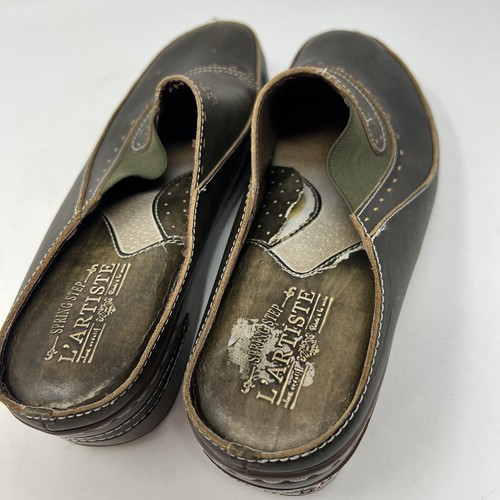 L’ARTISTE BY SPRING STEP Chino Tooled Open Back Clog Green Size 42 EU ...