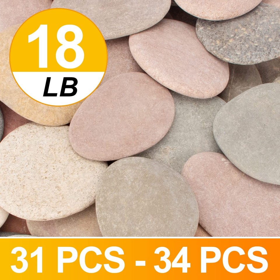 [About 30 PCS - 35 PCS](18 Pounds) Painting Rocks,3"-4.8" River Rocks ...