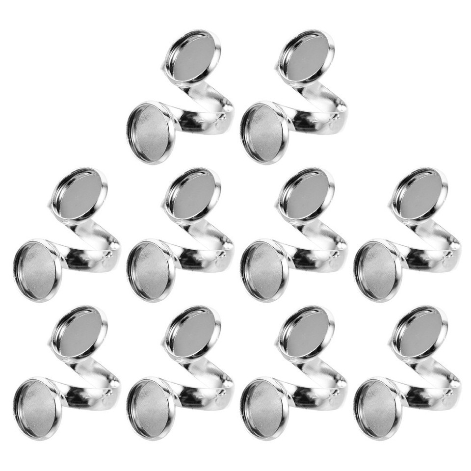 10 Pcs Jewellery Making Supplies Ring Blank Rings DIY Bezel Trays for ...