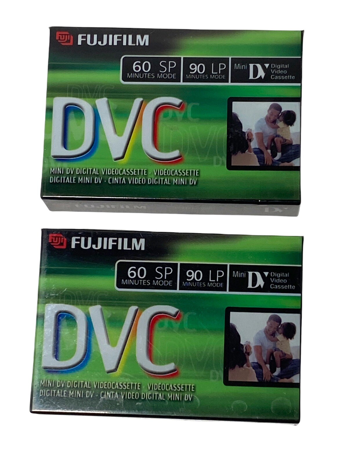 2 FujiFilm Mini DV DVC Camcorder Videocassette 60 Min 90 LP Tapes ...