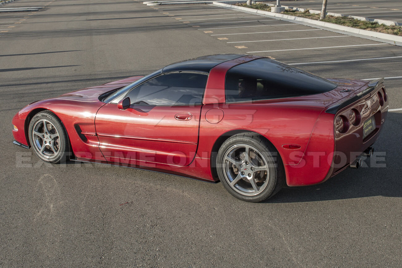 For 97-04 Corvette C5 ZR1 Style Glossy Black Side Skirt Rocker Panel ...