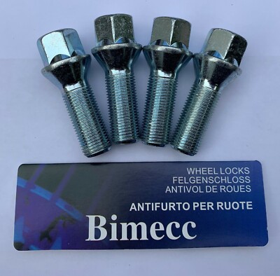 4 X M14X1.25 SILVER 60° ALLOY WHEEL BOLTS 2mm THREAD FITS MINI R60 R61 ...