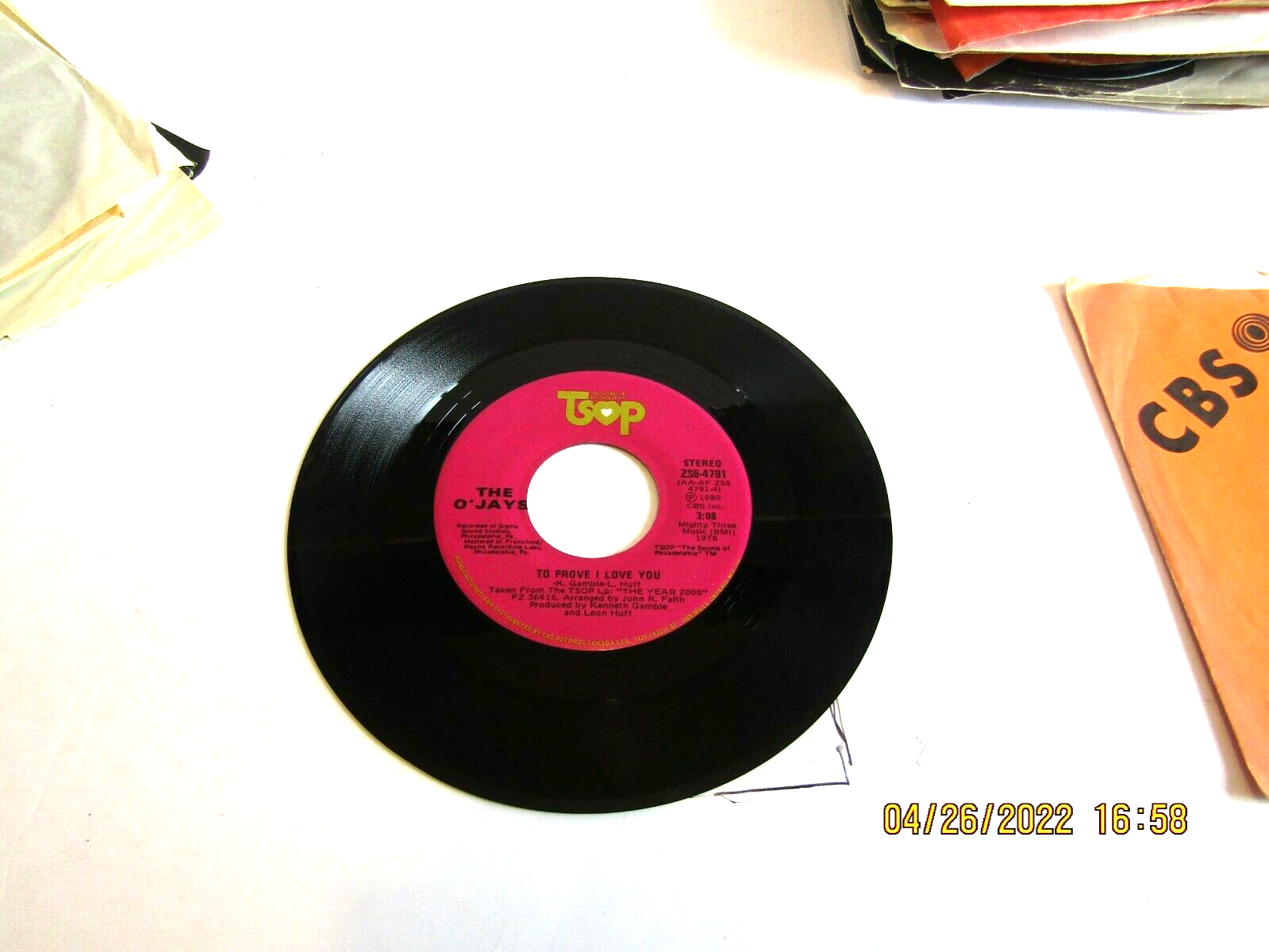 1--7" 45 RPM-THE O'JAYS-ONCE IS NOT ENOUGH-TSOP RECORDS-ZS6-4791-CDN ...
