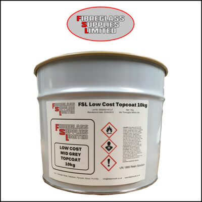 10kg GRP Fibreglass Roofing Topcoat Dark Grey. Boat or Roofing Topcoat ...