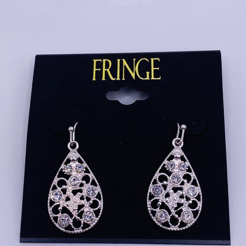 Fringe Brand Silver Tone Teardrop Shape Hook Earrings New | eBay