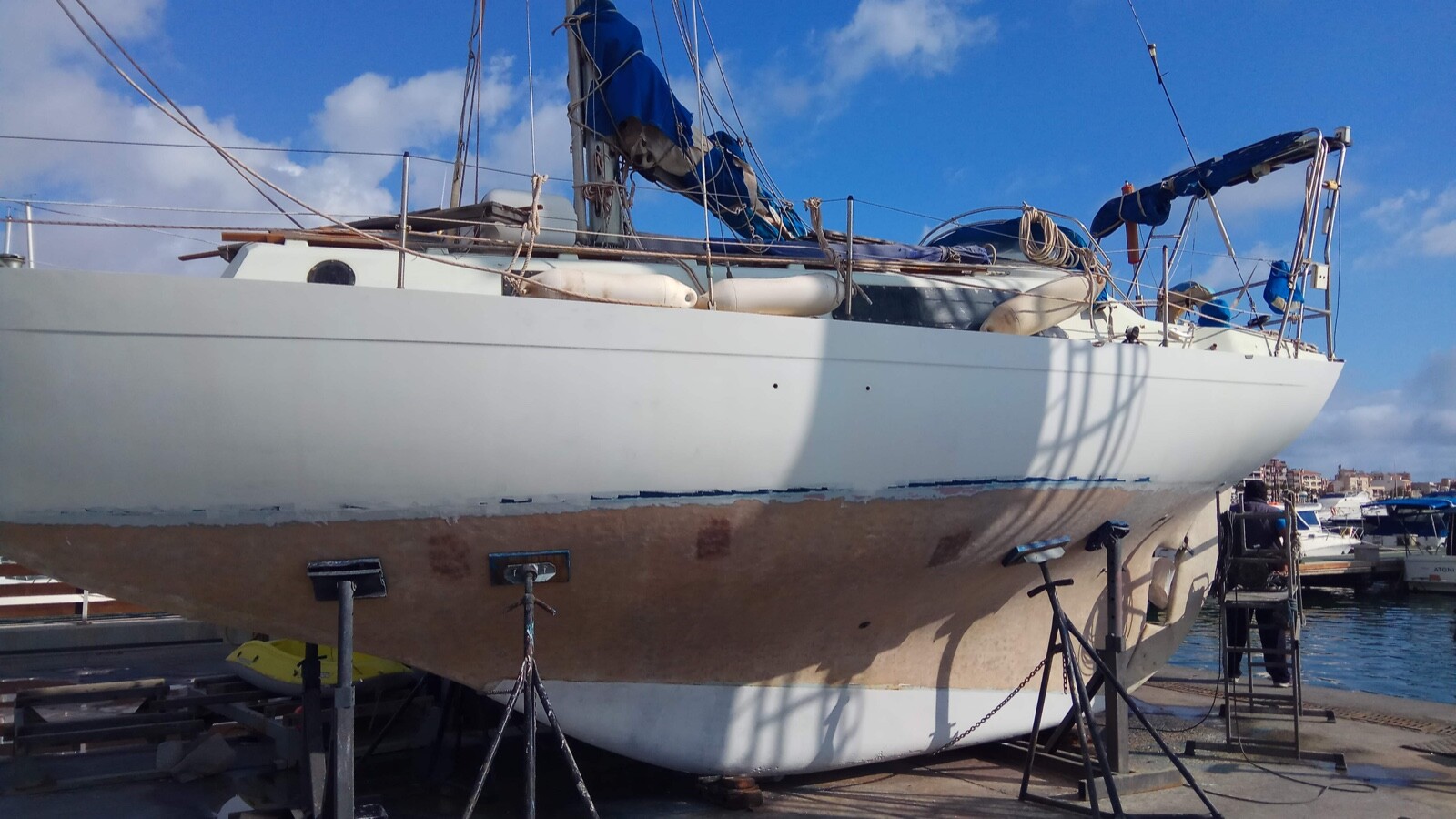 Sailing Boat, Halmatic 30, same hull as Hallberg Rassy, moored in Spain ...