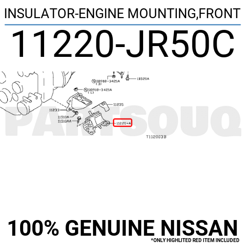 11220JR50C Genuine Nissan INSULATOR-ENGINE MOUNTING,FRONT 11220-JR50C ...