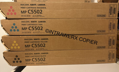 Genuine Ricoh MPC5502 MP C5502 C4502 CMYK Toner Set 841752,53,54,842477 ...
