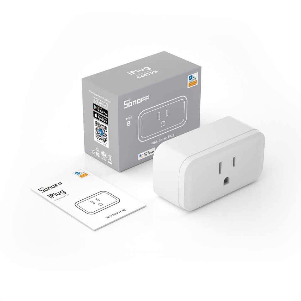 SONOFF S40 Smart WiFi Plug with Energy Monitoring,Outlet Works with ...