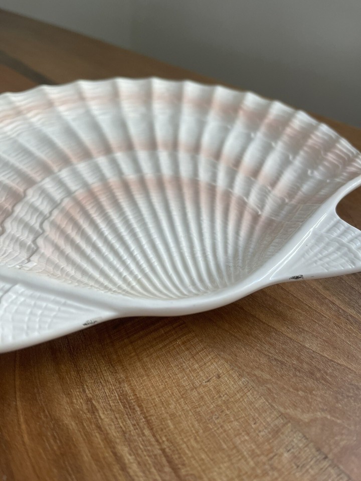 Vintage Otagiri Porcelain Large 14” Clam Sea Shell Plate Platter Pink ...