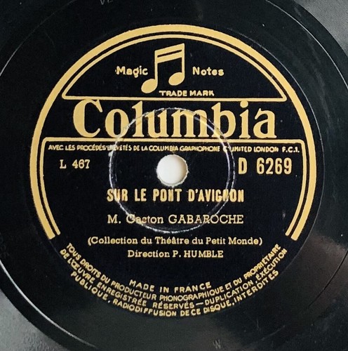 GABAROCHE & GATTINEAU sur le pont d'avignon DISQUE 78 tours RPM ...