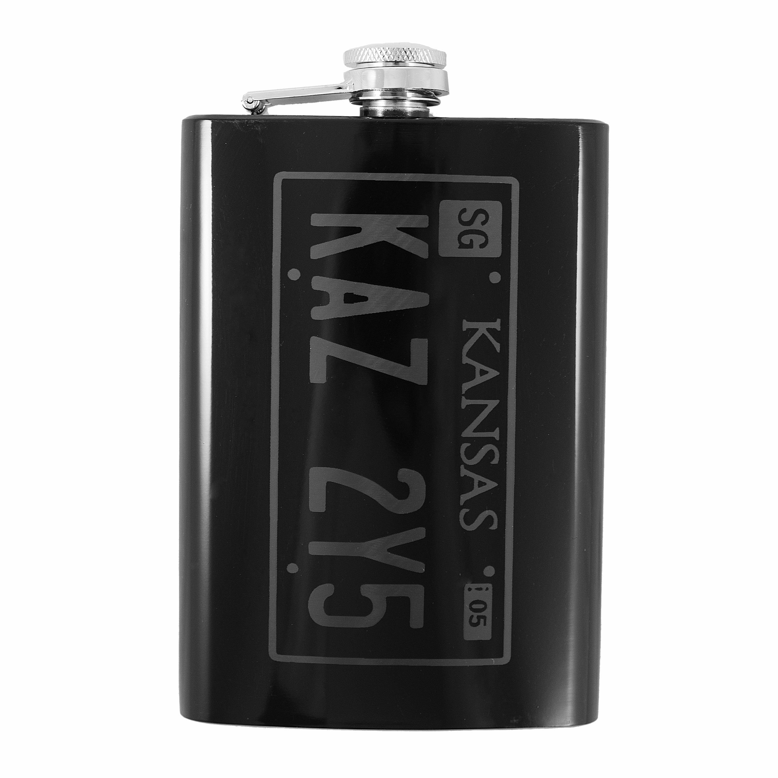 8oz BLACK Kansas License Plate Flask | eBay