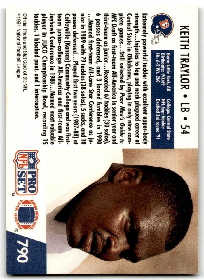 1991 PRO SET KEITH TRAYLOR RC DENVER BRONCOS #279 | eBay