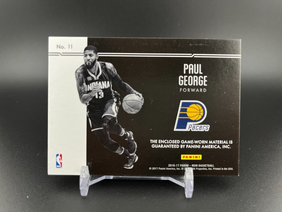 2016-17 Panini Noir Materials Black&White Prime #11 Paul George Pacers ...