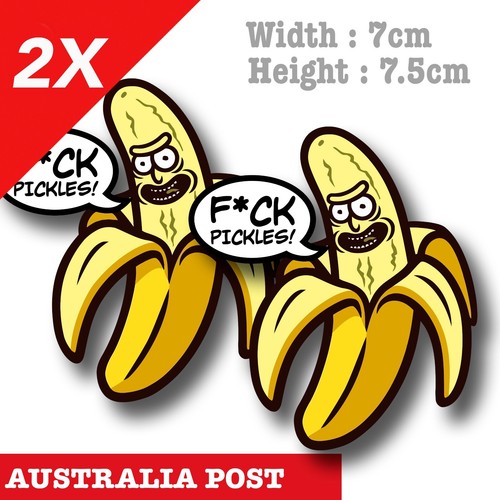 Rick and Morty Sticker- Banana Pickle Rick Funny x2 Laptop , Car Decal ...