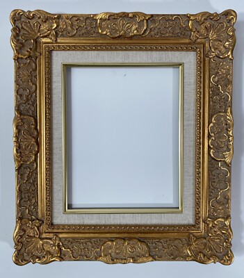 High quality ornate,8x10, wood gold frame - linen liner-painting, photo ...