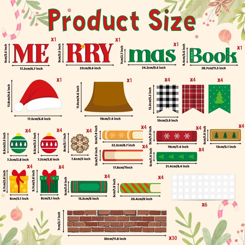 Christmas Books Bulletin Board - 96Pcs Christmas Merry Bookmas Bulletin ...