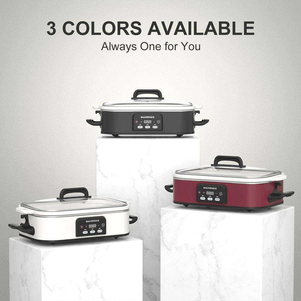 4 Quart Casserole Programmable Slow Cooker with Ceramic Baking Dish ...
