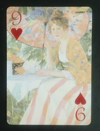 Masterpiece Playing Card Young Lady With Parasol 9 Hearts | eBay