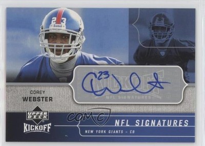 2005 Upper Deck Kickoff NFL Signatures Corey Webster #KS-CW Rookie Auto ...