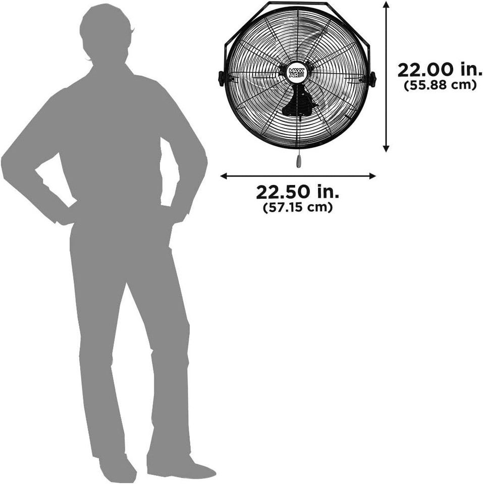 Maxx Air Wall Mount Fan | 18" Commercial Grade Fan For, Garages, Shop ...