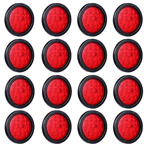 4" Round Led Tail Lights, 16Pcs 4 Inch Round Led Trailer Tail Lights ...