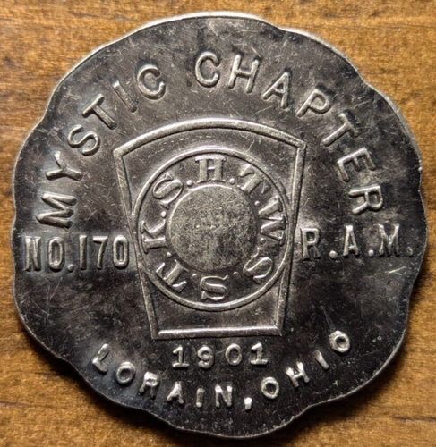 Lorain, Ohio OH Mystic Chapter No. 170 Masonic Shekel Penny Token | eBay