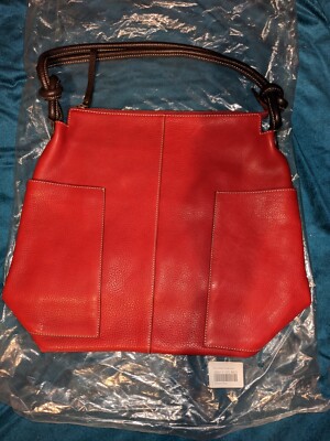 Large red leather handbag, new with packaging | eBay