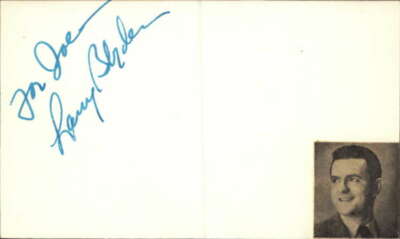Larry Blyden d. 1975 Actor The Twilight Zone Signed 3" x 5" Index Card ...