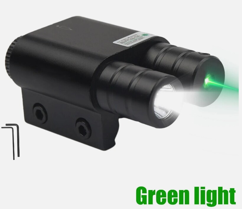 Tactical Gun Light Red Green Laser Sight Pistol Torch Flashlight for ...