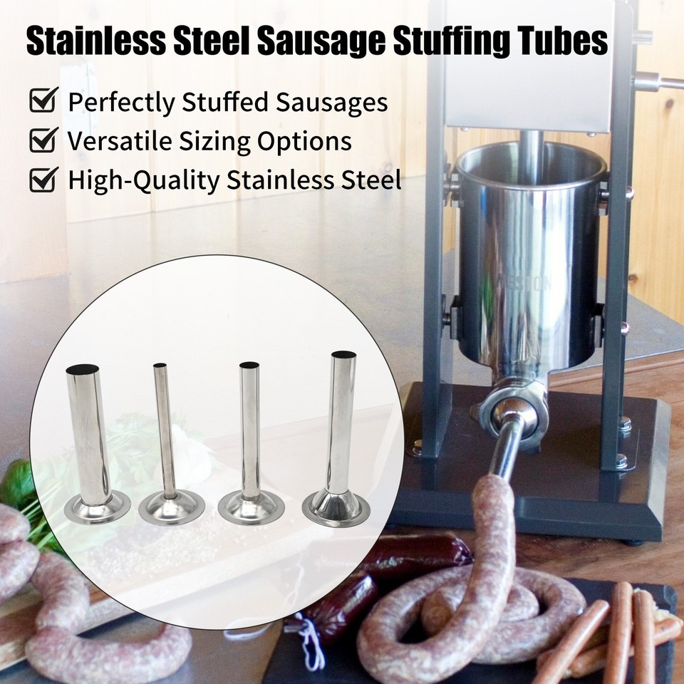 #8 Stainless Steel Sausage Stuffer Tubes for Meat Grinder Sausage ...