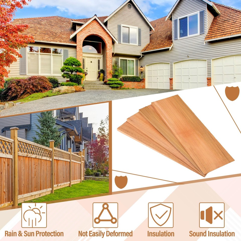 64 Pcs Western Red Cedar Shingles Chips bulk, Cedar Siding Roof ...