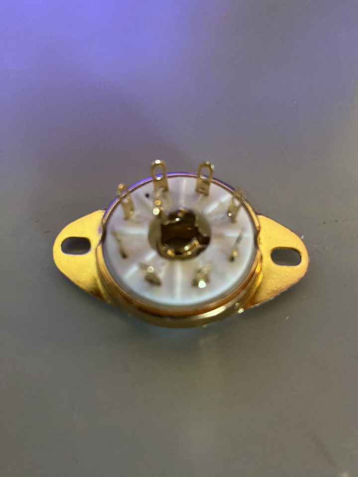 TUBE SOCKET - Premium 8 Pin Loctal Ceramic - (BOTTOM) Mount - Gold ...