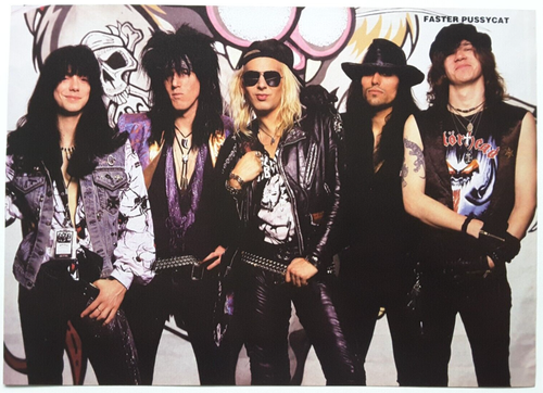 FASTER PUSSYCAT TAIME DOWNE BRENT MUSCAT 2-SIDED MAGAZINE PINUP POSTER ...