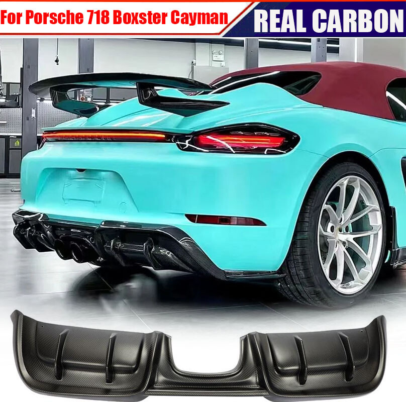 For Porsche 718 Boxster Cayman Spyder Rear Bumper Diffuser Lip Chin ...