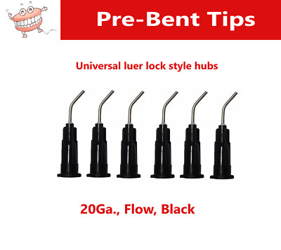 Dental Pre Bent Needle Tips 20 Ga./Black, For Flow Sealant, 1000/pack ...