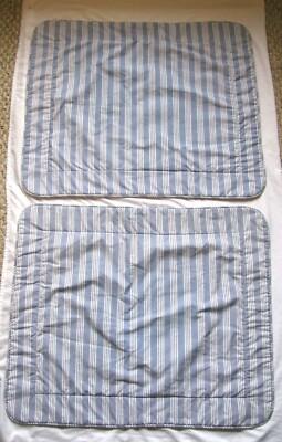 Longaberger Pillow Shams 19 x 25 Blue White Stripe Country Cottage ...
