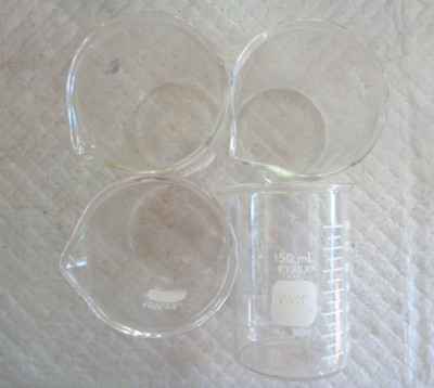 4 Pyrex No. 1000 150 ml Glass Beaker with Pour Spout | eBay